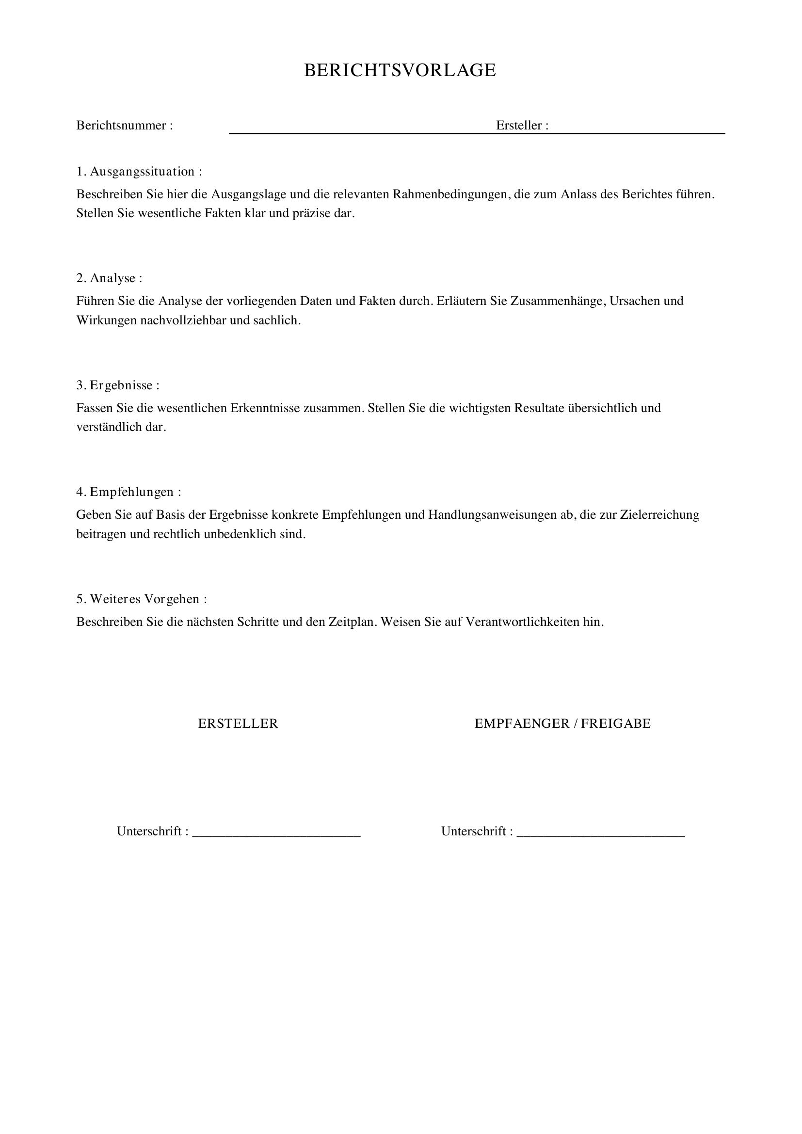 Stilvolle Bericht Schreiben Vorlage Pdf Fotos
